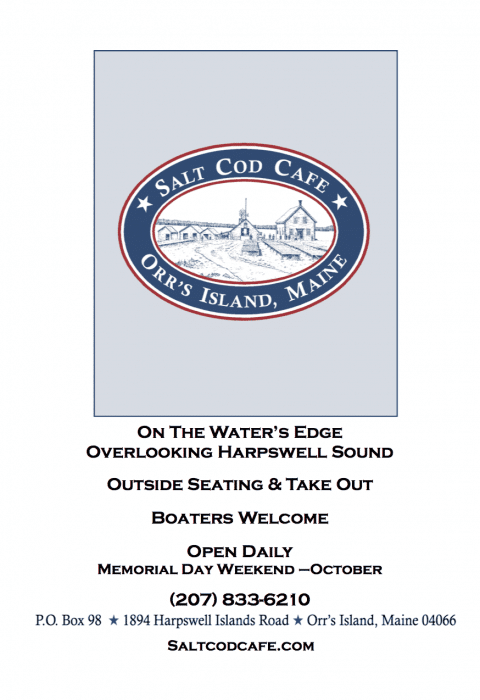 Salt Cod Cafe Menu (Fresh, Local, Homemade Food) on Orrs Island, ME