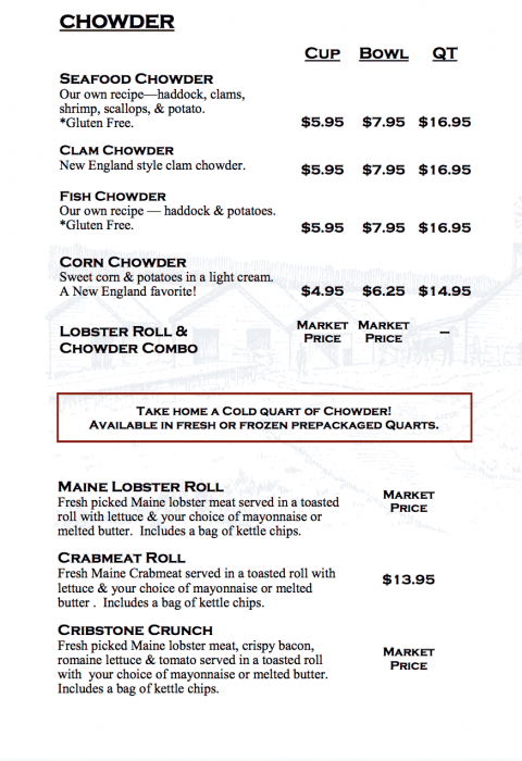 Salt Cod Cafe Menu (Fresh, Local, Homemade Food) on Orrs Island, ME